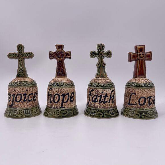 Unbranded | Accents | Set Of 4 Decorative Bells Hope Love Faith Rejoice ...